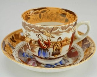 Unique orange tea cup set related items | Etsy