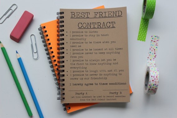 Best Friend Contract 5 x 7 journal