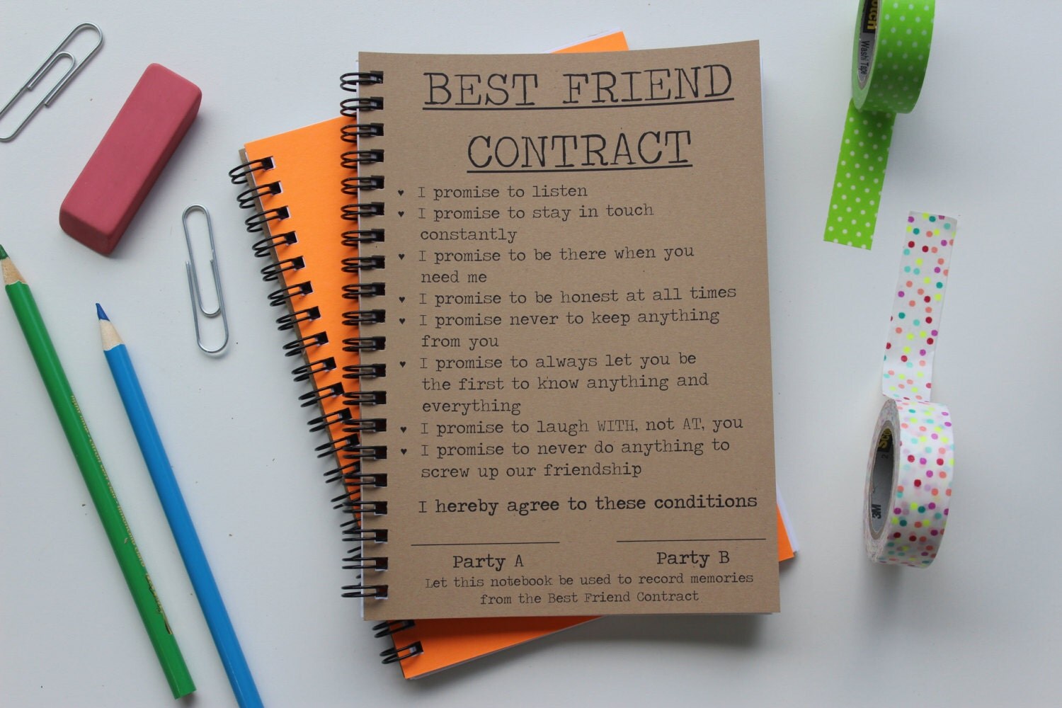 Best Friend Contract 5 x 7 journal