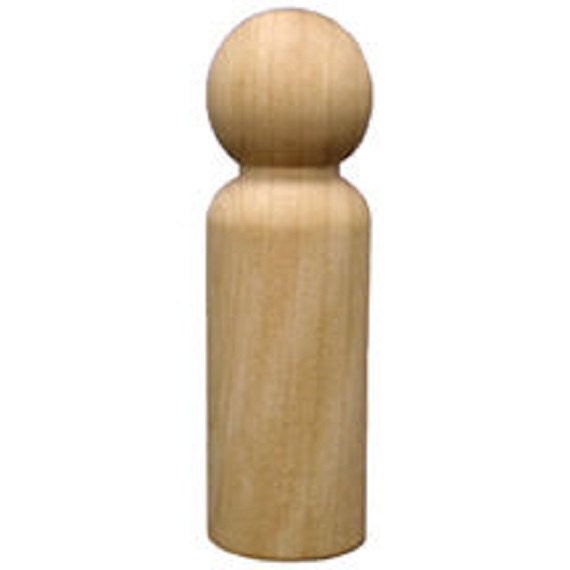 Wood Peg Jumbo Man People natural peg toy Unfinished peg