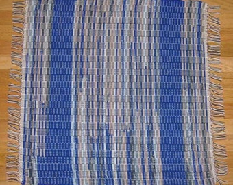 Blue jeans rag rug | Etsy