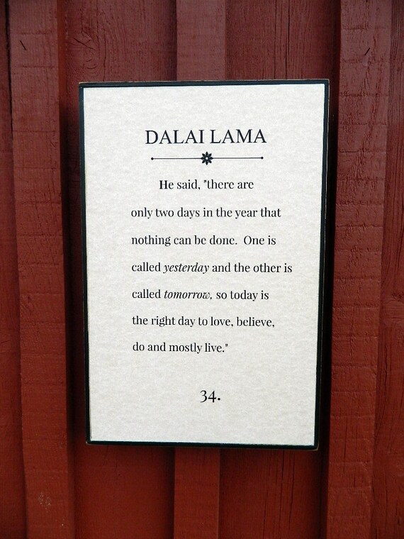 Dalai Lama Quote Love Poem Handmade Wood Sign Vintage