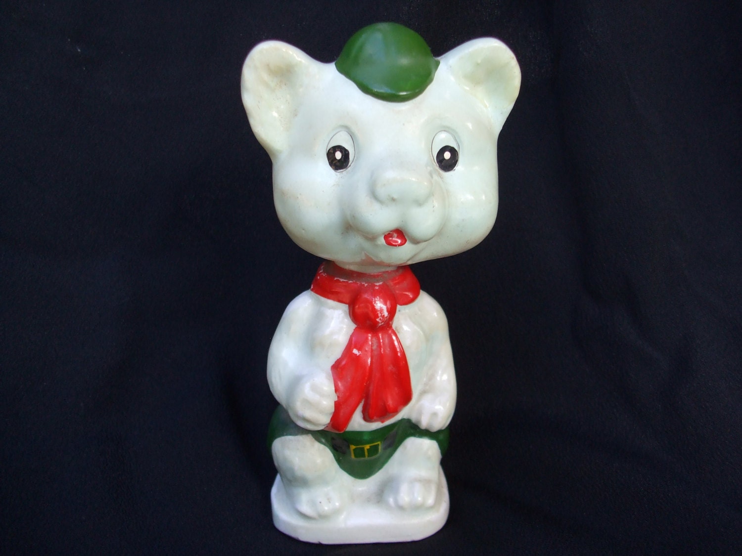 Vintage Ceramic Bobblehead Unusual Made In Japan Bear Nodder