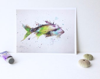 Tropical fish art | Etsy