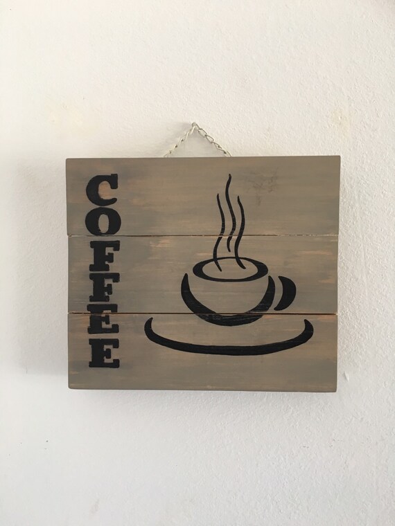 Items similar to Coffee sign, wooden coffee sign, coffee decor, kitchen ...