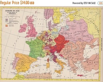 1950s europe map | Etsy