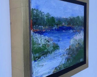 Spring Marsh Large Original Painting 22x28 by AnnSchwartzArt