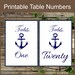 Printable Table Numbers Nautical Table Numbers Instant