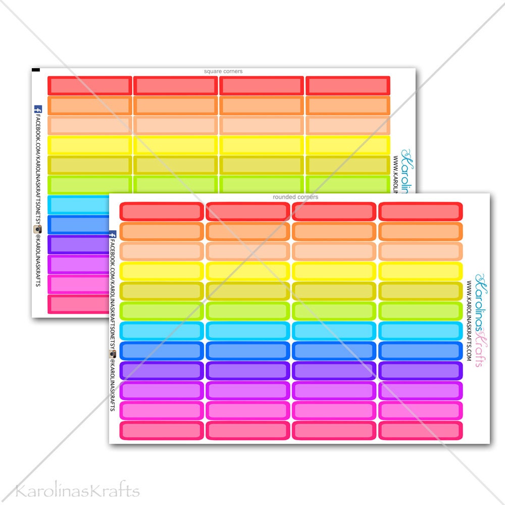 48 THIN Label Stickers Stickers! Perfect for Erin Condren Life Planner ...