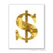 Dollar Sign Printable Wall Art Print FAUX Gold Foil Printable