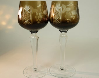 Blown glass goblets | Etsy