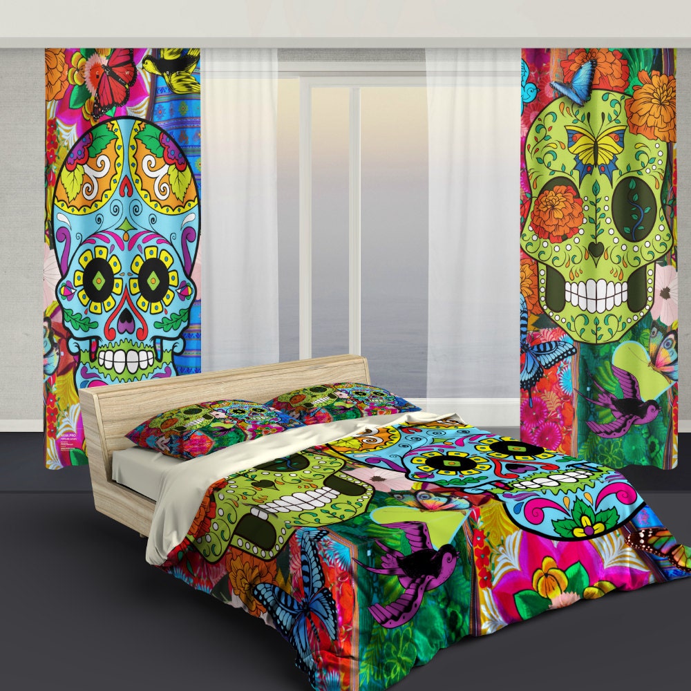 Skull Bedding Sugar Skulls Duvet Cover Set My Sugar Skulls