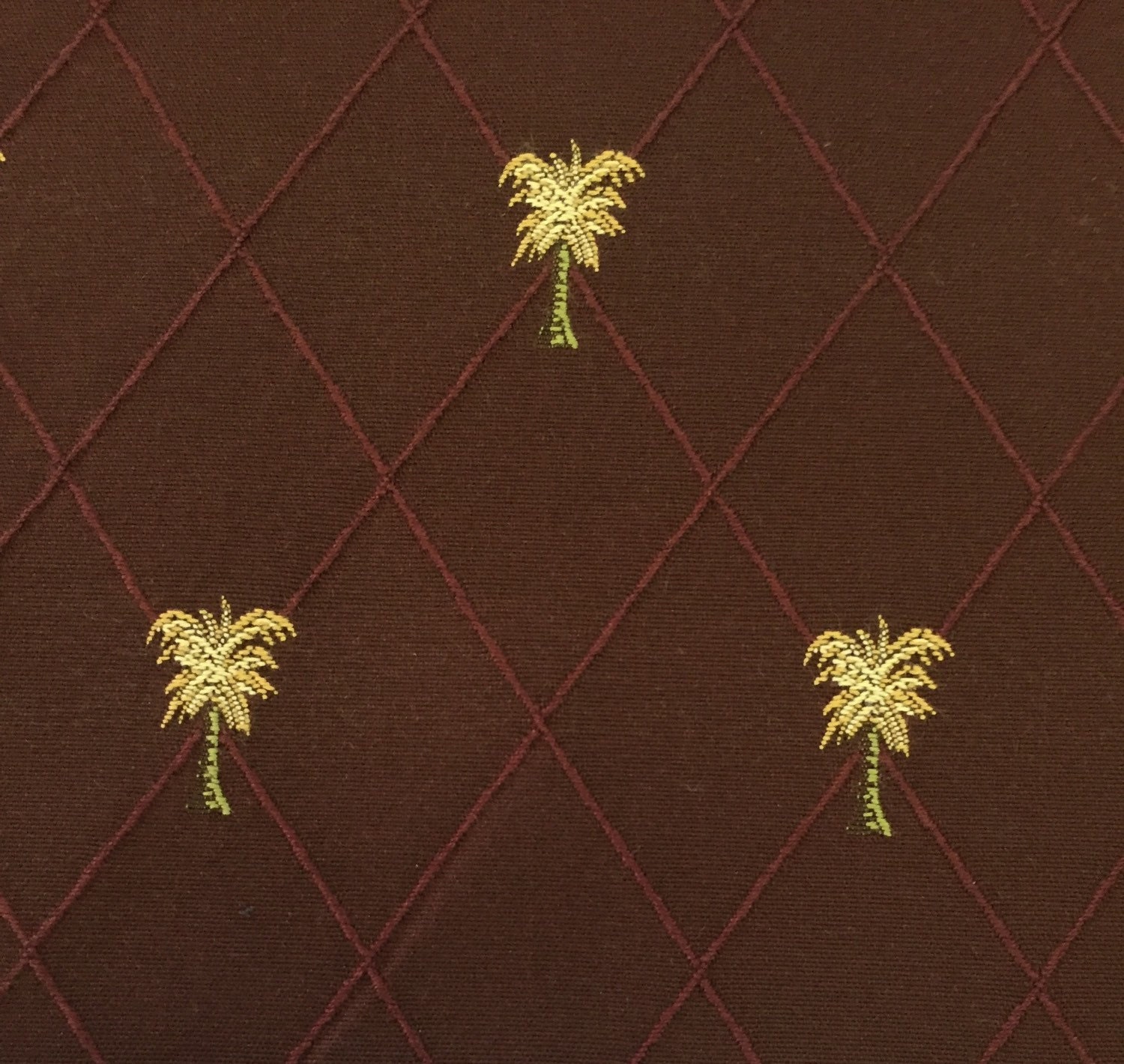 Palm Trees Wine Upholstery Fabric by the Yard