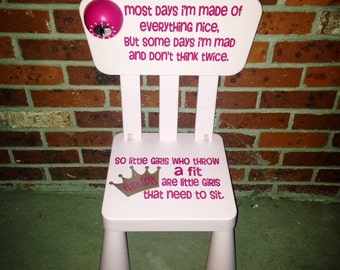 Time Out Chair Vinyl Decal Toddler Naughty Chair Sticker