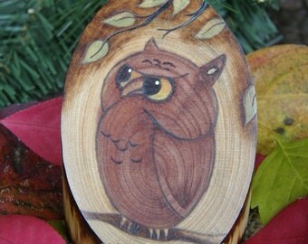 Owl wood burning | Etsy