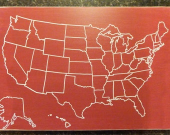 Marathon Map Travel Map 50 States US Map United by HiddenCabin