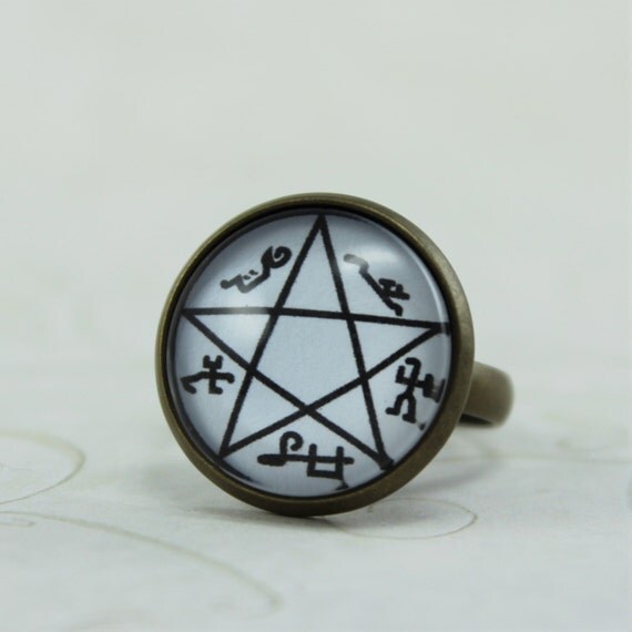 Demon Trap Symbol Ring Supernatural Jewelry by MonaLaina on Etsy