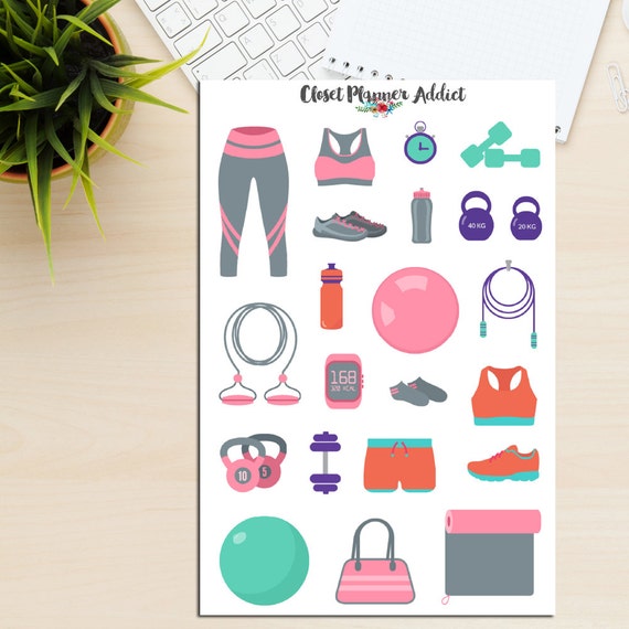 Workout Gear Planner Stickers | Activewear Stickers | Exercise Stickers ...