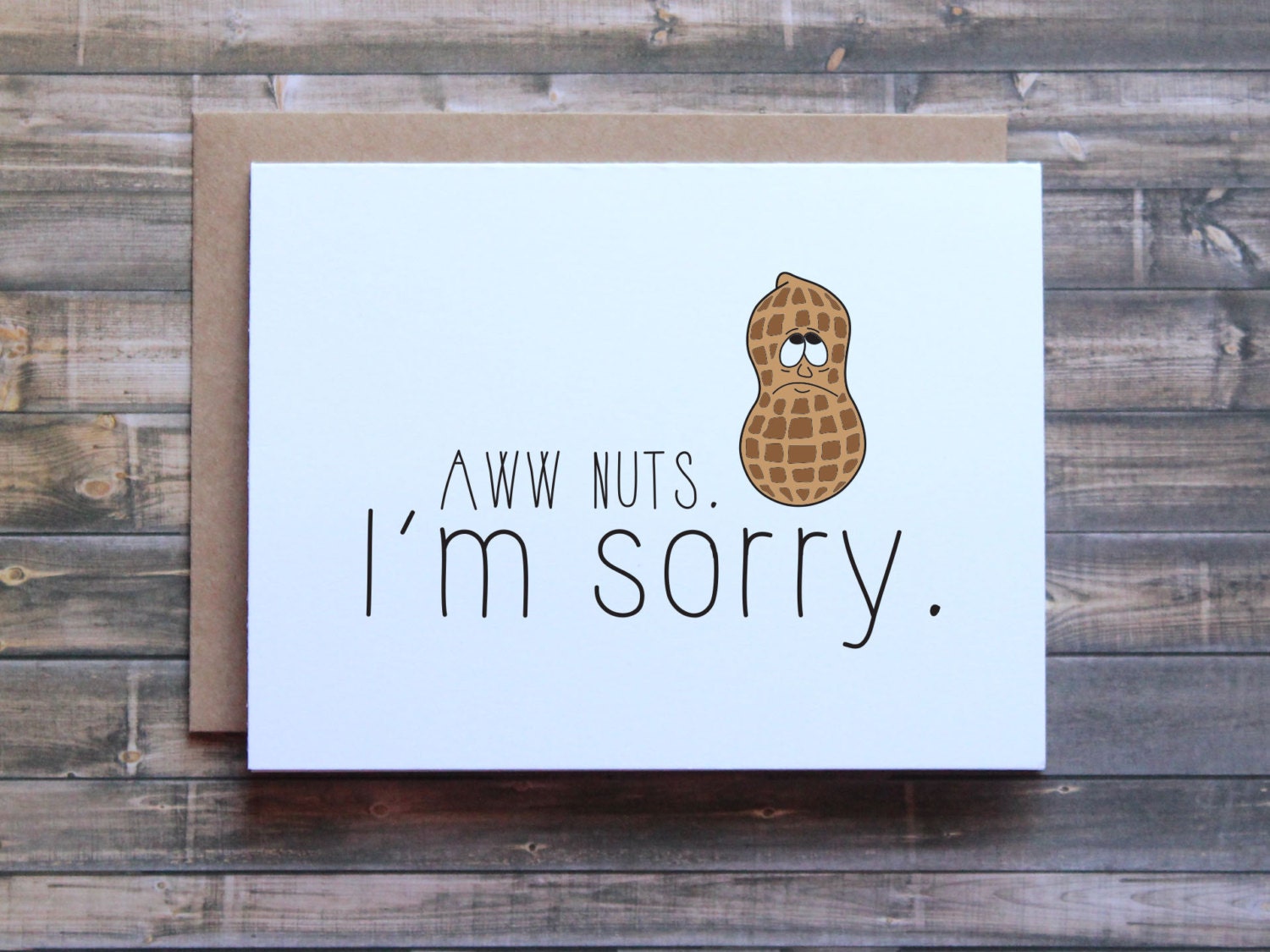 Aww Nuts I'm Sorry Funny Sorry Card peanut card card