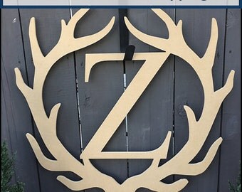 Antler letter art | Etsy
