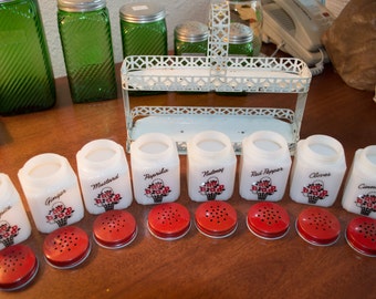 Red spice rack | Etsy