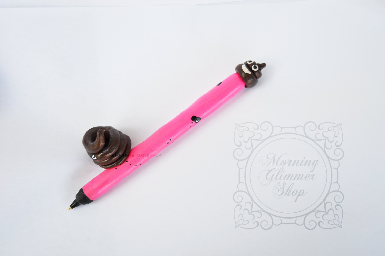 Refillable Poop Emoji Clay Pen With Stand
