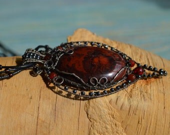 Unique red stone necklace related items | Etsy