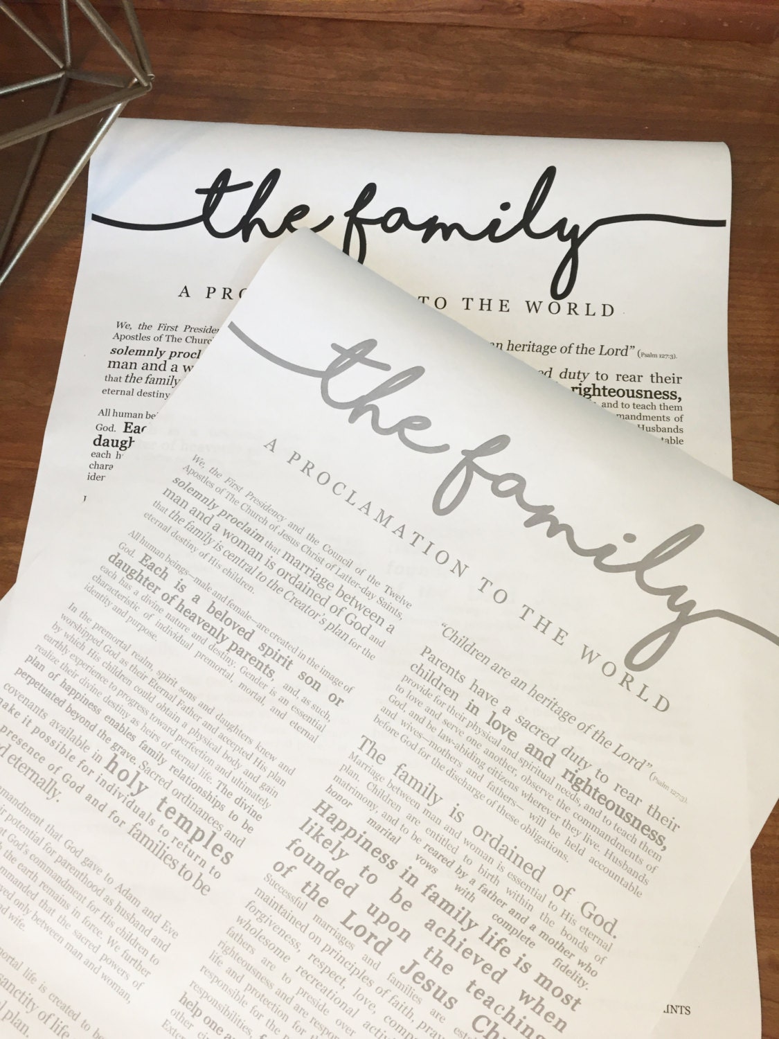 Large Family Proclamation Print 18 x 24- LDS