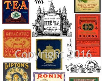 Ornate Victorian Labels Collage Sheet Instant Download