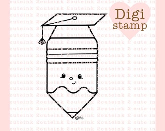 Graduation Owl Digital Stamp for Card Making Paper Crafts