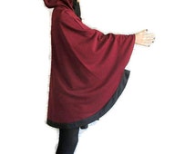 Unique red hooded cape related items | Etsy