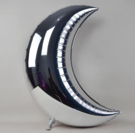 Silver Moon Balloons 36 inch HUGE Silver Balloon Moon