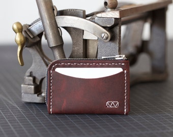 Matchbox Hand-stitched Leather Zipper Wallet | Minimalist Zipper Wallet ...
