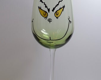 Grinch wine glass | Etsy