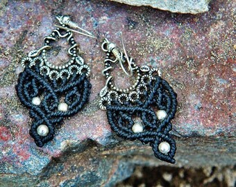 Green Jade stone Macrame Set Bracelet and by VevaArtisanJewelry