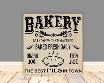 Wooden bakery sign | Etsy