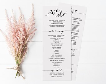 Rustic Elegant Wedding Program DIY Printable