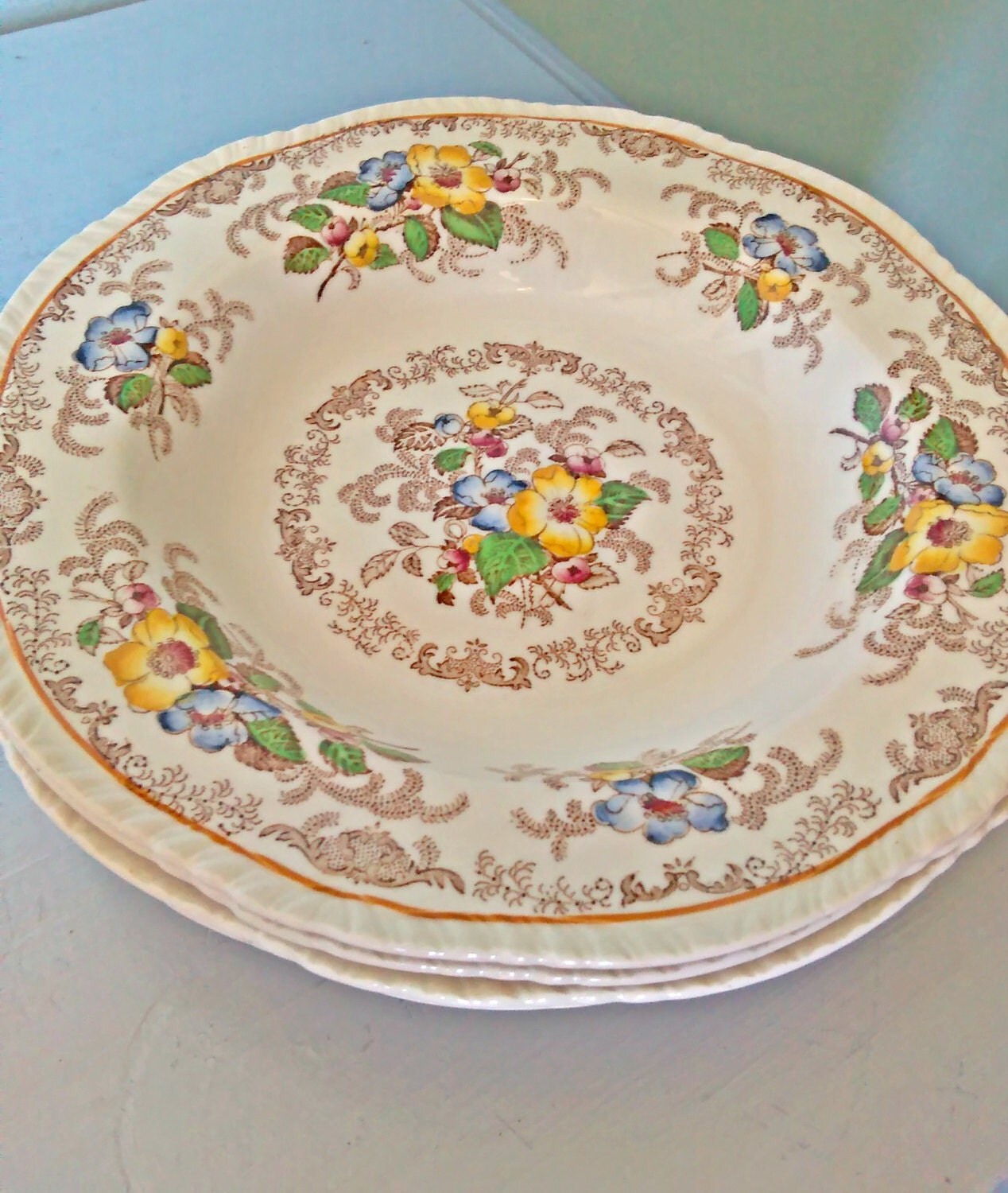 Vintage Ridgways English China Brown Transferware by SparkleSet