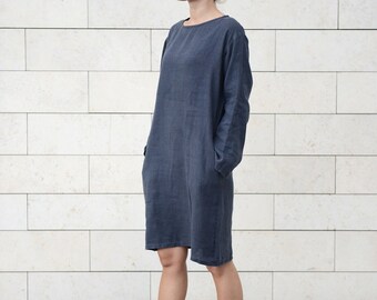 Japanese style linen blouse with kimono sleeves in by BlueNaive