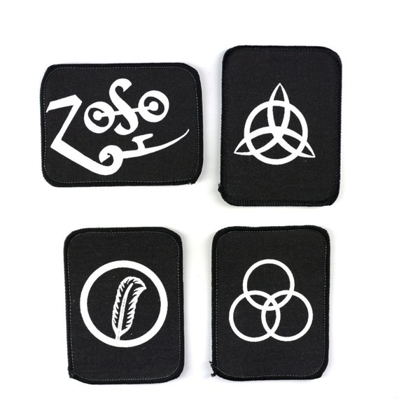 Led Zeppelin Patch Set Vintage Zoso Symbol Sew On Patches
