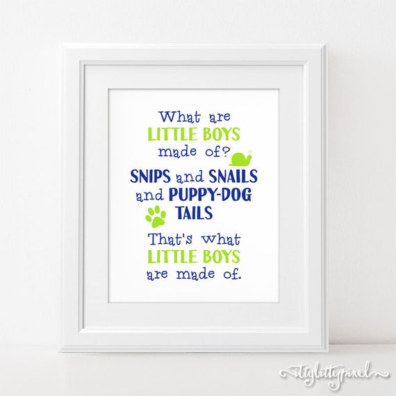 What Are Little Boys Made Of Digital Wall Art Print