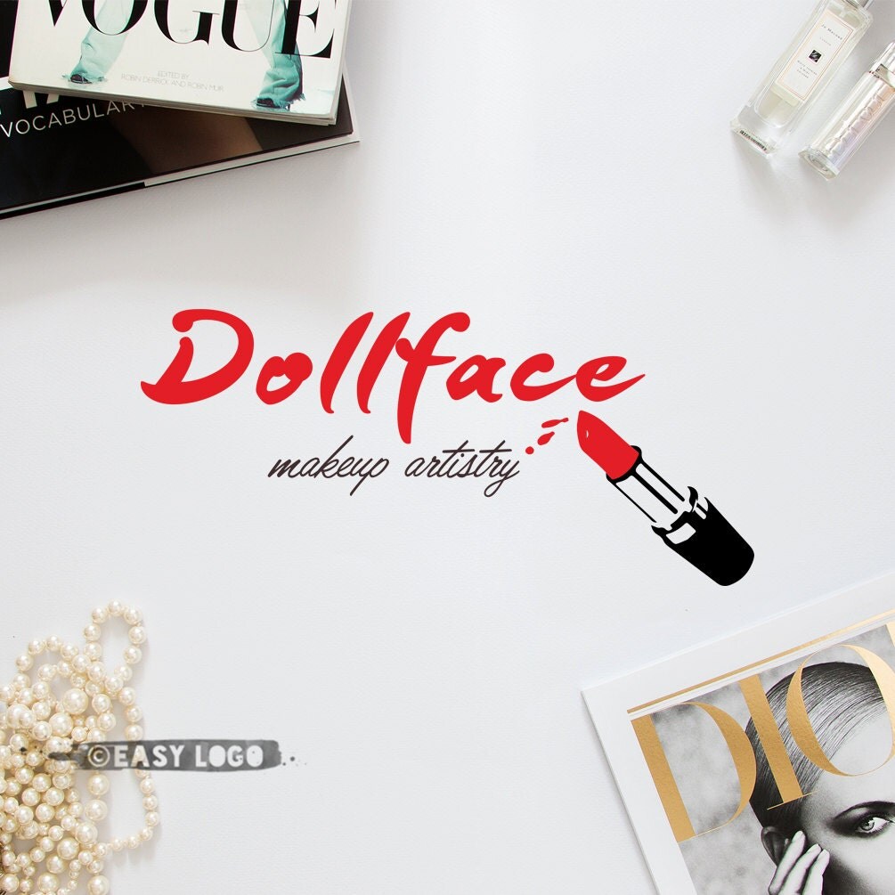 Makeup Artist Logo Design. Lipstick Logo. Salon Logo. Stylist