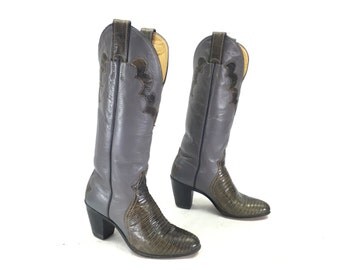 Lizard cowboy boots | Etsy