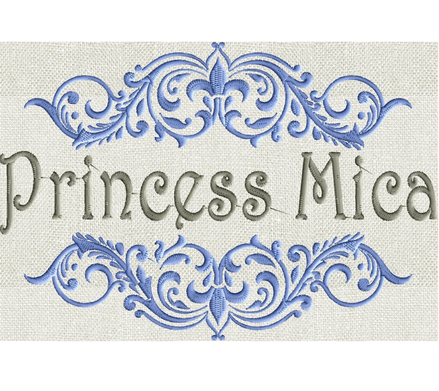 Royal Regal Crown style Font Frame EMBROIDERY DESIGN Font