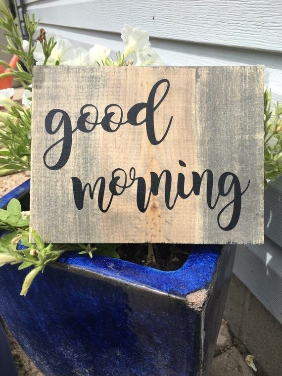 Wooden good morning Sign Cafe signkitchen sign by WondersbyWood