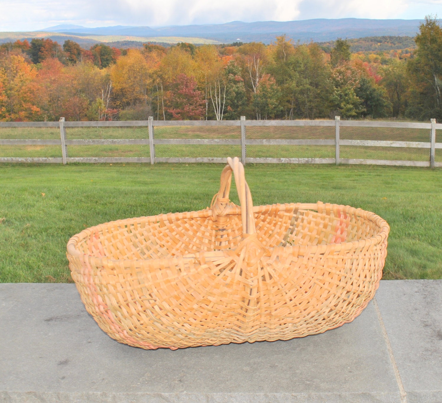 Vintage Oversize Vintage Split Reed Primitive Gathering Basket – Haute ...