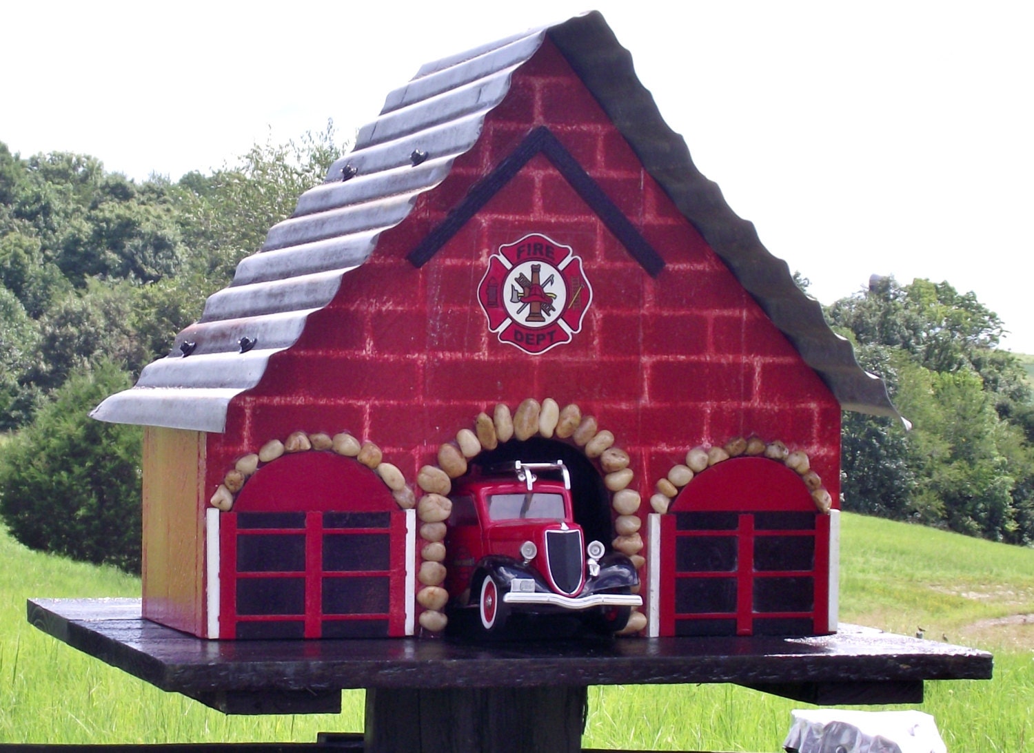 Fire Department Bird House Fire Fighter Salute Bird House