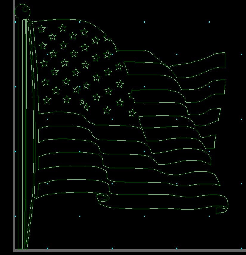 USA Flag DXF file CNC plasma laser waterjet router