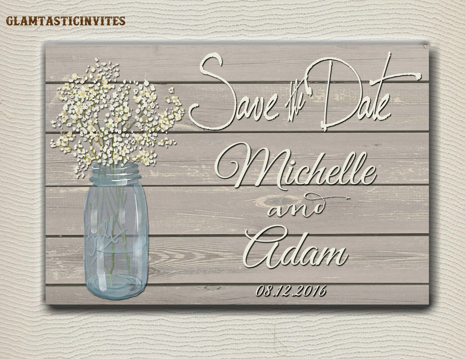 Rustic Save-The-Dates Printable Rustic Save by GlamtasticInvites