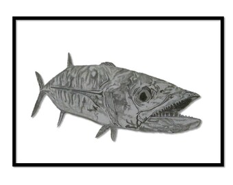 Fish drawing | Etsy